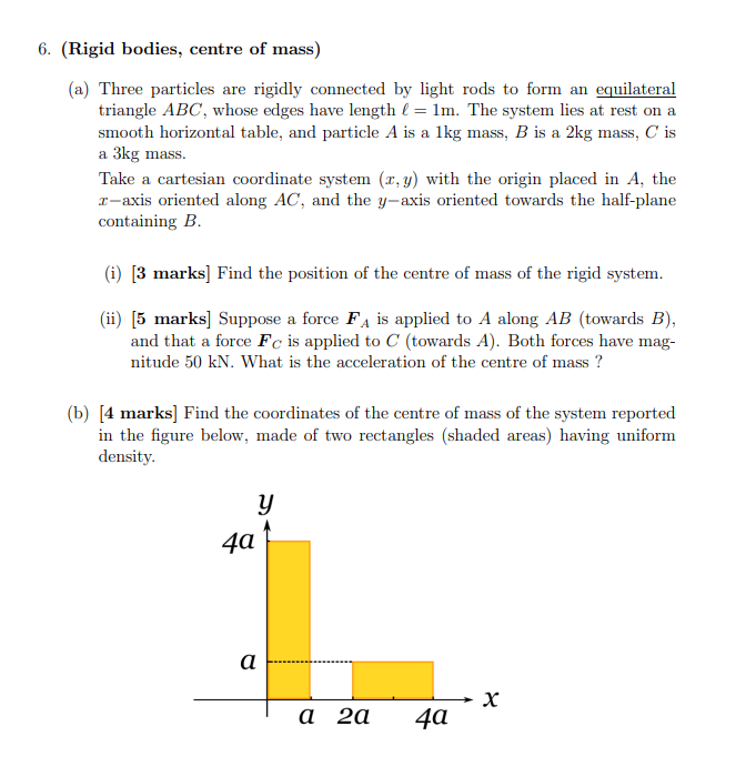 Solved (Rigid bodies, centre of mass)(a) ﻿Three particles | Chegg.com