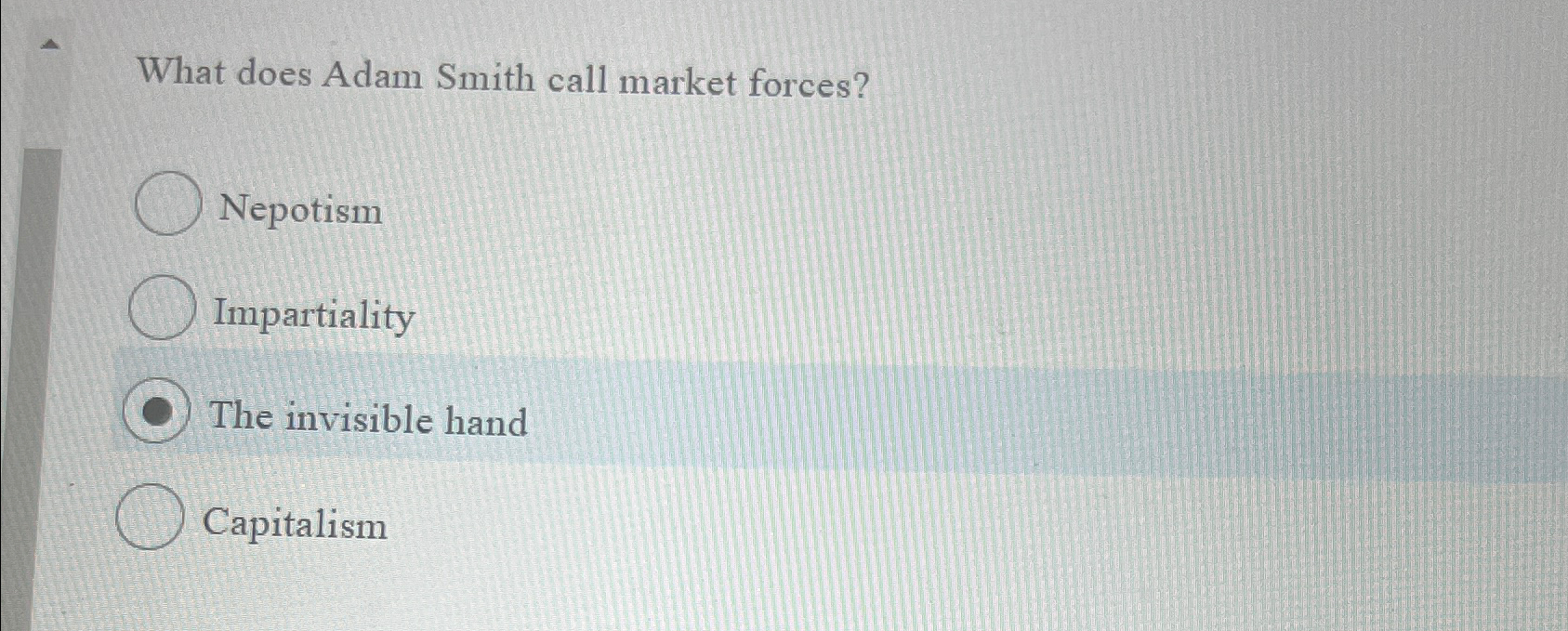 Solved What does Adam Smith call market | Chegg.com