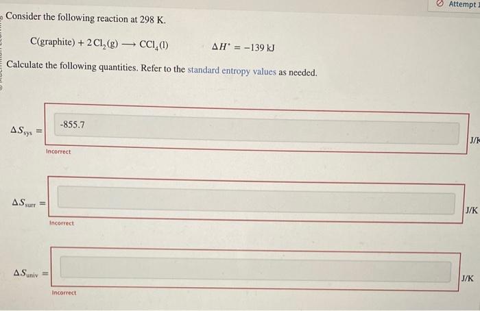 Solved Consider the following reaction at 298 K. C | Chegg.com