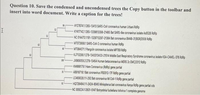 Solved Question 10. Save the condensed and uncondensed trees | Chegg.com