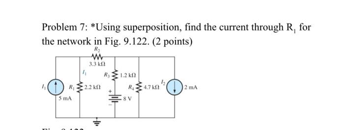 Solved Problem 7: *Using superposition, find the current | Chegg.com