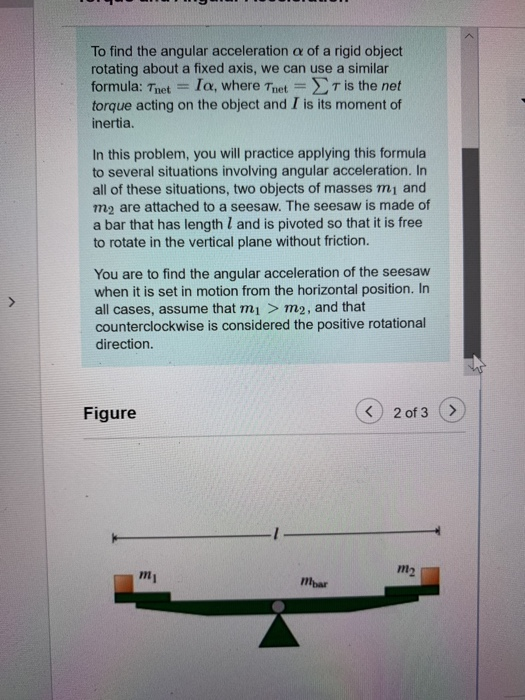 Solved Torque and Angular Acceleration 6 11 of 15 G Review | Chegg.com