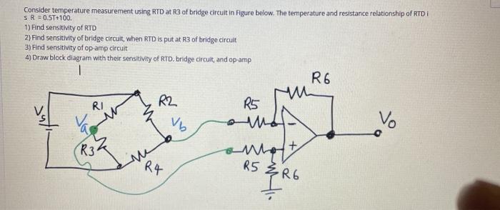 Solved Consider temperature measurement using RTD at R3 of | Chegg.com