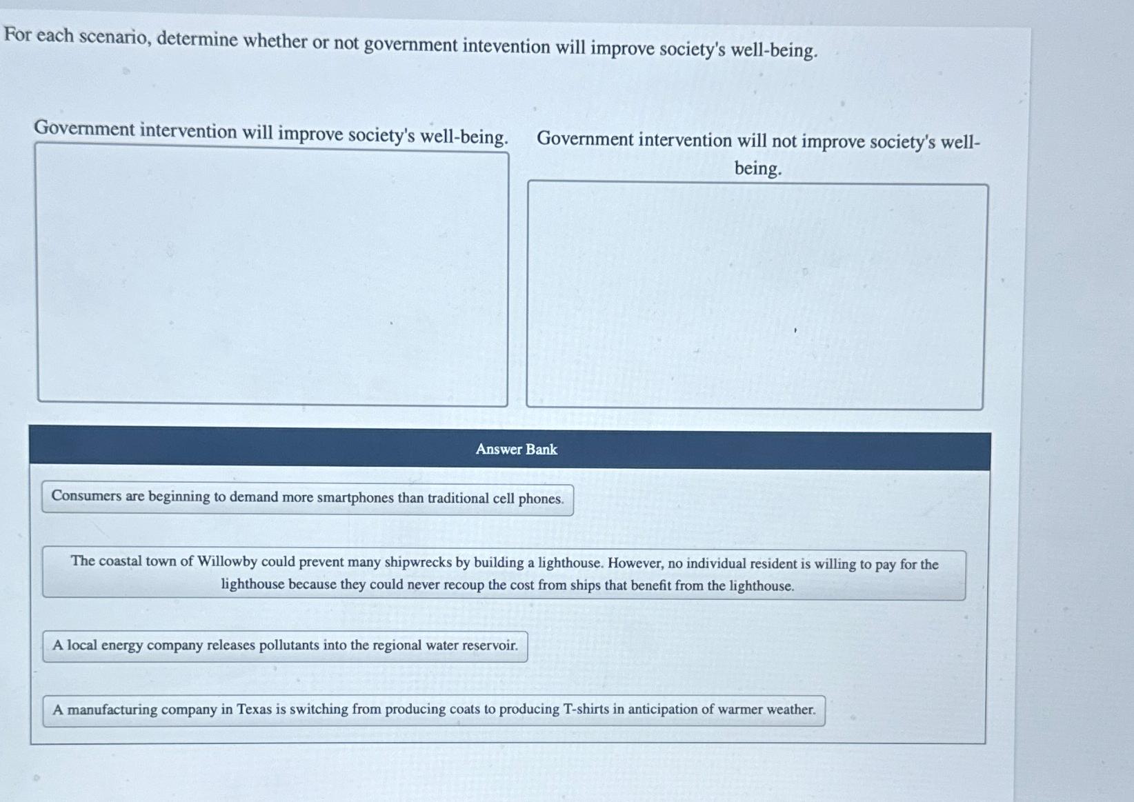 Solved For each scenario, determine whether or not | Chegg.com