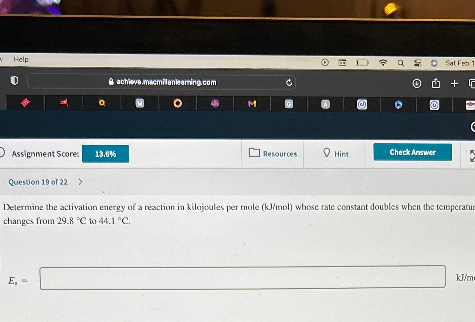 Solved Assignment Score:ResourcesHintQuestion 19 ﻿of | Chegg.com