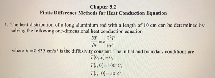 Solved Chapter 5.2 Finite Difference Methods for Heat | Chegg.com