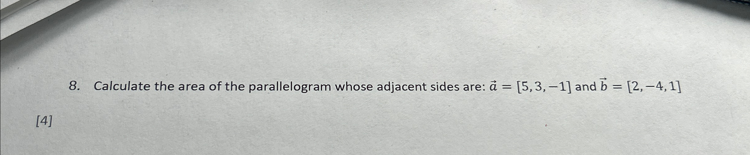 Solved Calculate the area of the parallelogram whose | Chegg.com