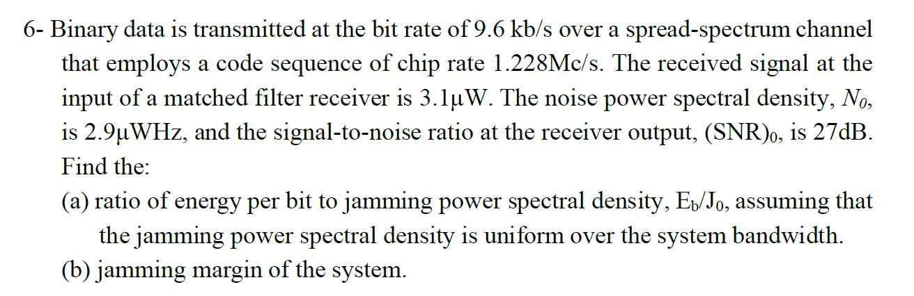 Solved 6- ﻿Binary data is transmitted at the bit rate of | Chegg.com