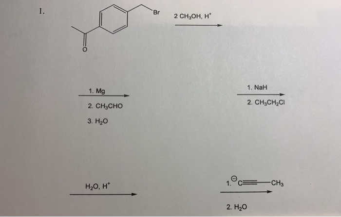 Solved Br 2 CH3OH.HT 2 CH3OH, H 1. Mg 1. NaH 2.CH.CH 2. | Chegg.com