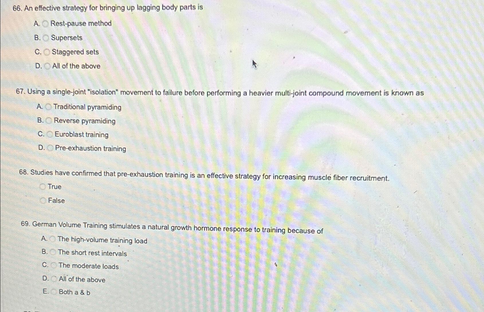 Solved An effective strategy for bringing up lagging body | Chegg.com