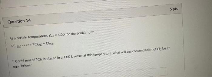 Solved At a certain temperature, Keq=4.00 for the | Chegg.com
