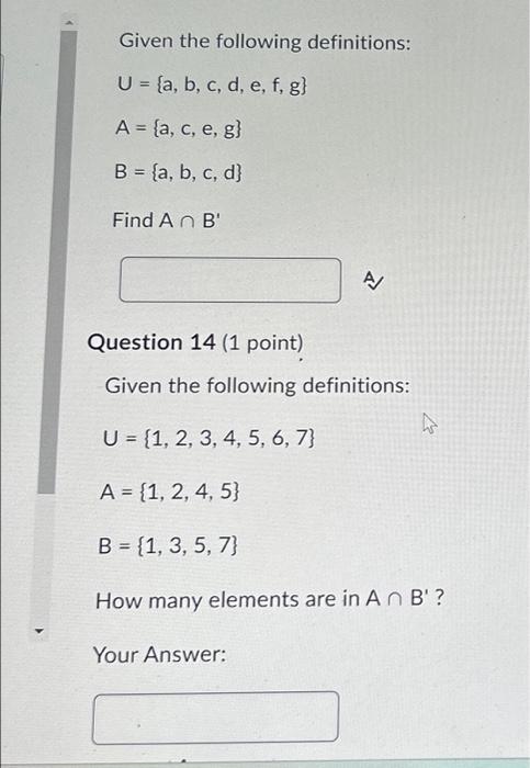 Given the following definitions: | Chegg.com