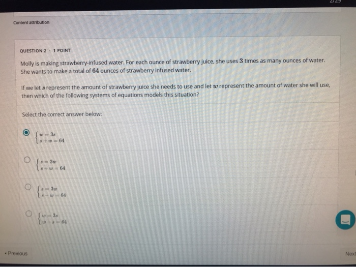 Solved Content attribution QUESTION 2 . 1 POINT Molly is | Chegg.com