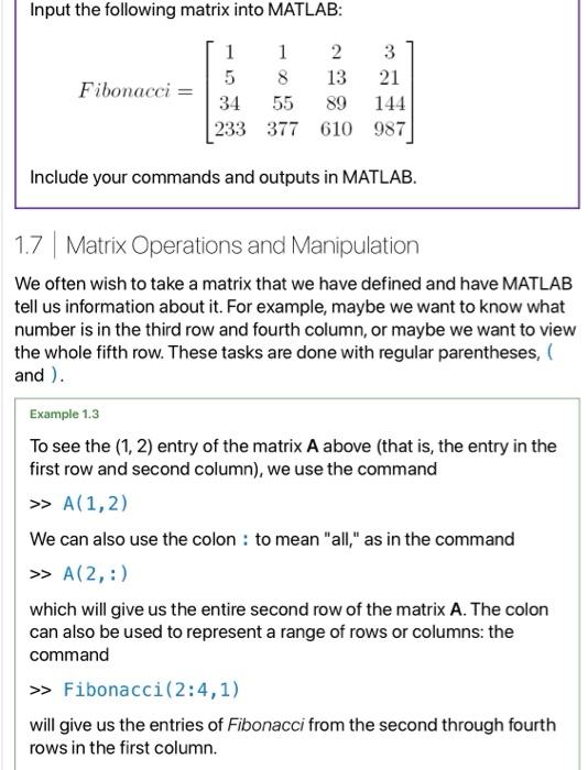 Solved construct a new matrix with whatever name you like | Chegg.com