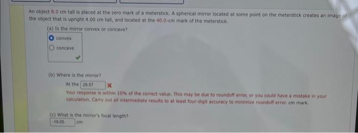 Solved object B.0 cm tall is placed at the zero mark of a | Chegg.com