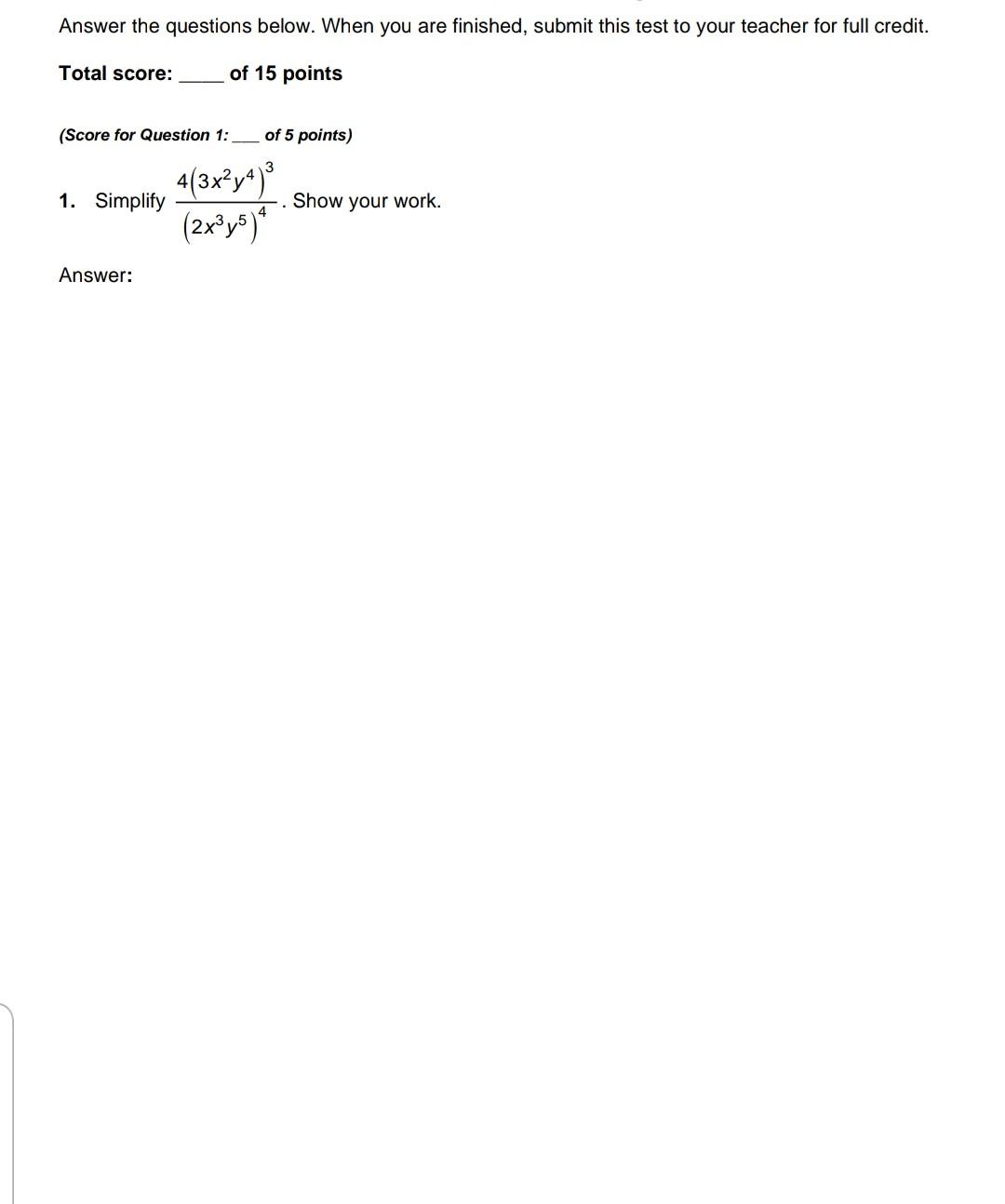 Solved Answer the questions below. When you are finished, | Chegg.com