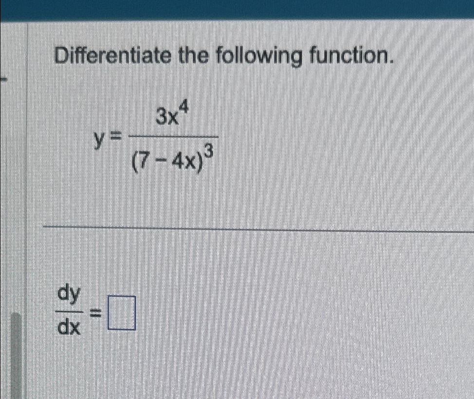 Solved Differentiate the following | Chegg.com