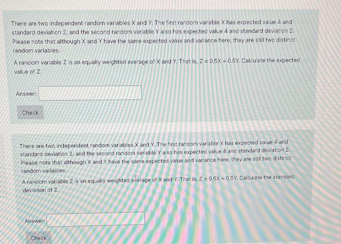 Solved There are two independent random variables X and Y. | Chegg.com