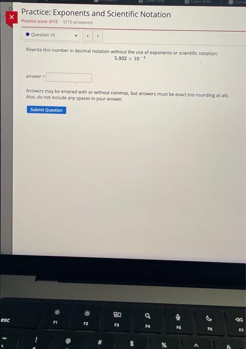 Solved 2 Co Practice: Exponents and Scientific Notation | Chegg.com