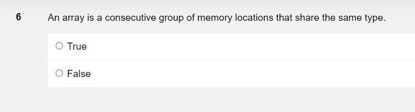 Solved 6 An Array Is A Consecutive Group Of Memory Locations