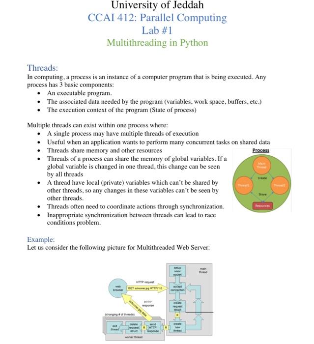 Solved University of Jeddah CCAI 412: Parallel Computing Lab | Chegg.com