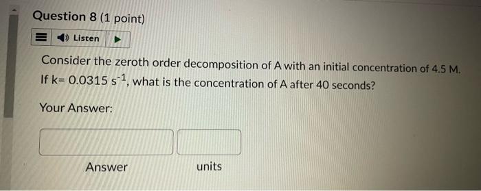 Solved Consider the zeroth order decomposition of A with an | Chegg.com