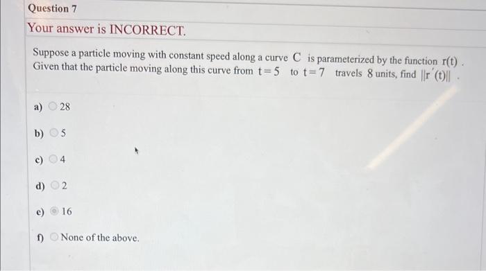 Solved Suppose a particle moving with constant speed along a | Chegg.com