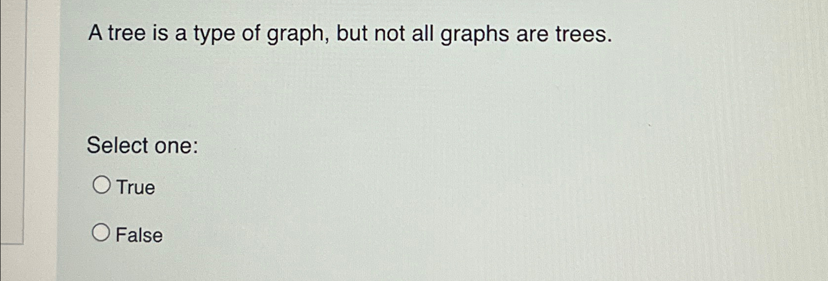 Solved A tree is a type of graph, but not all graphs are | Chegg.com