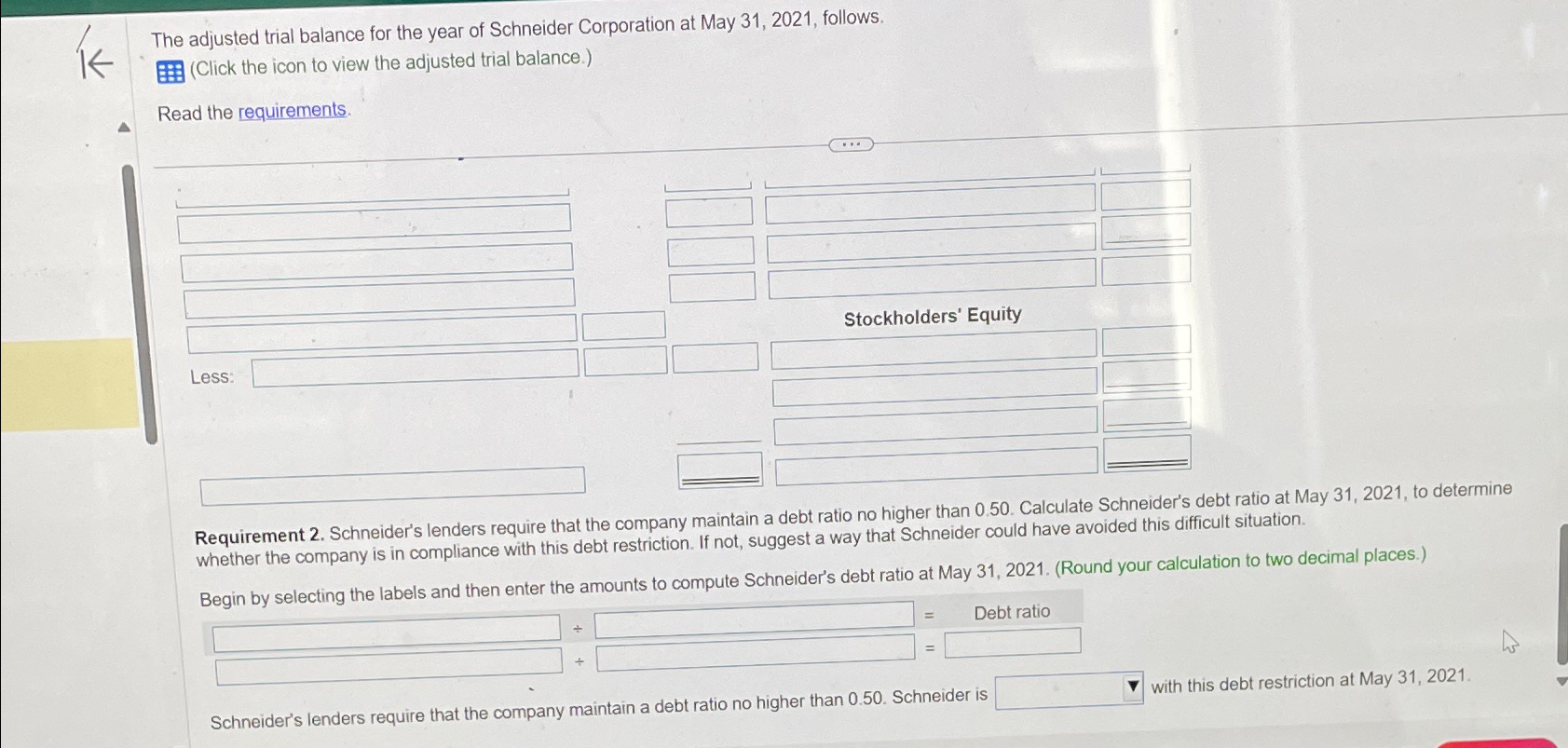 Solved Data tableuirements.RequirementsPrepare Schneider | Chegg.com