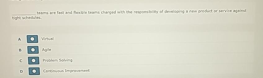 Solved teams are fast and flexible teams charged with the | Chegg.com