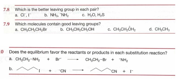Solved 6 Identify the nucleophile and leaving group and draw | Chegg.com
