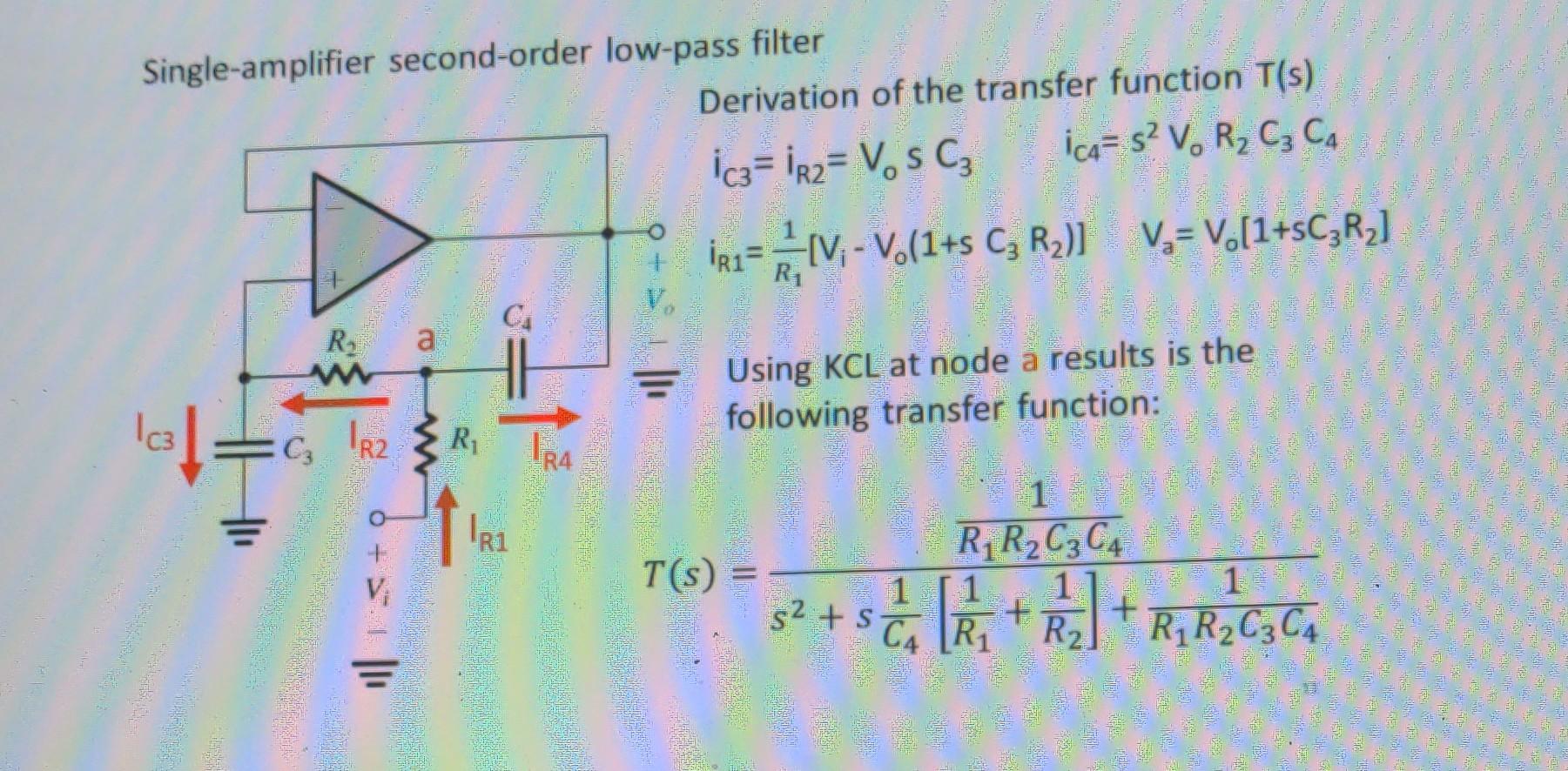 Solved Single-amplifier second-order low-pass filter | Chegg.com
