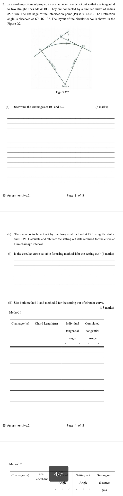 Solved In a road improvement project, a circular curve is to | Chegg.com
