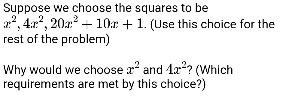Solved Suppose we choose the squares to be | Chegg.com
