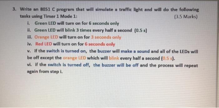 3. Write an 8051 C program that will simulate a | Chegg.com