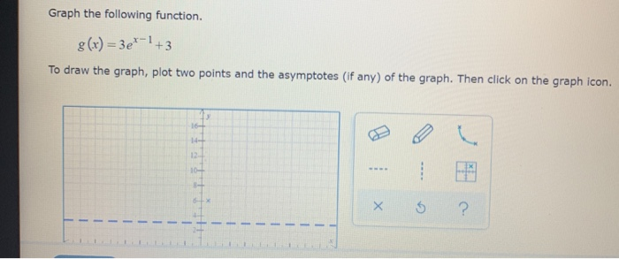 Solved Graph the following function. g(x) = 3e*-1+3 To draw | Chegg.com