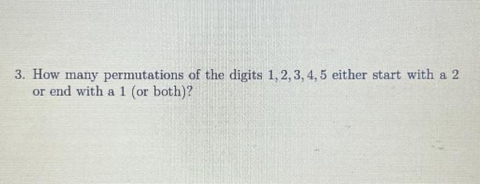 3. How many permutations of the digits 1,2,3,4,5 | Chegg.com