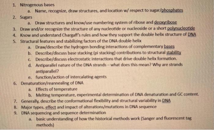 Solved a. Name, recognize, draw structures, and location w/ | Chegg.com