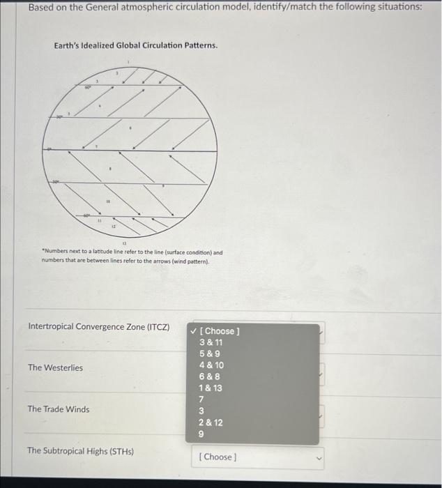 Solved Based on the General atmospheric circulation model, | Chegg.com