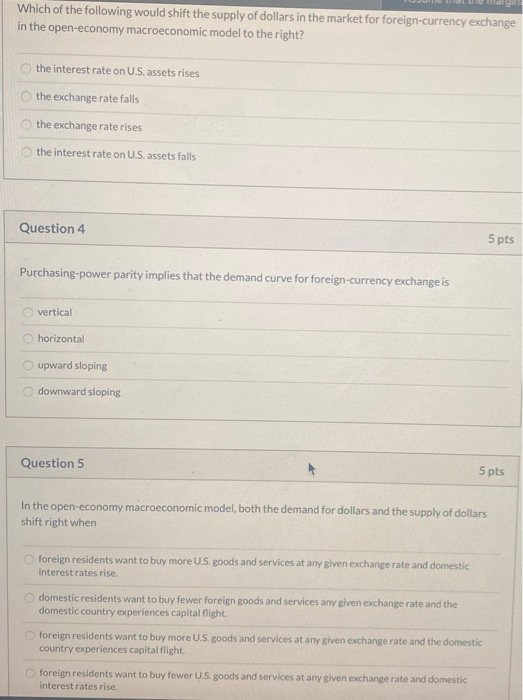 Solved JUML uendly Which of the following would shift the | Chegg.com