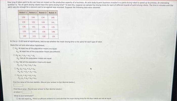 Solved Hew lang it taks paint to dry cas have an impact on | Chegg.com
