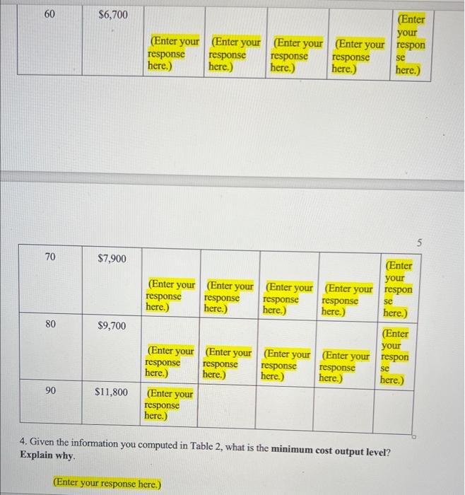 Solved 4. Given the information you computed in Table 2, | Chegg.com