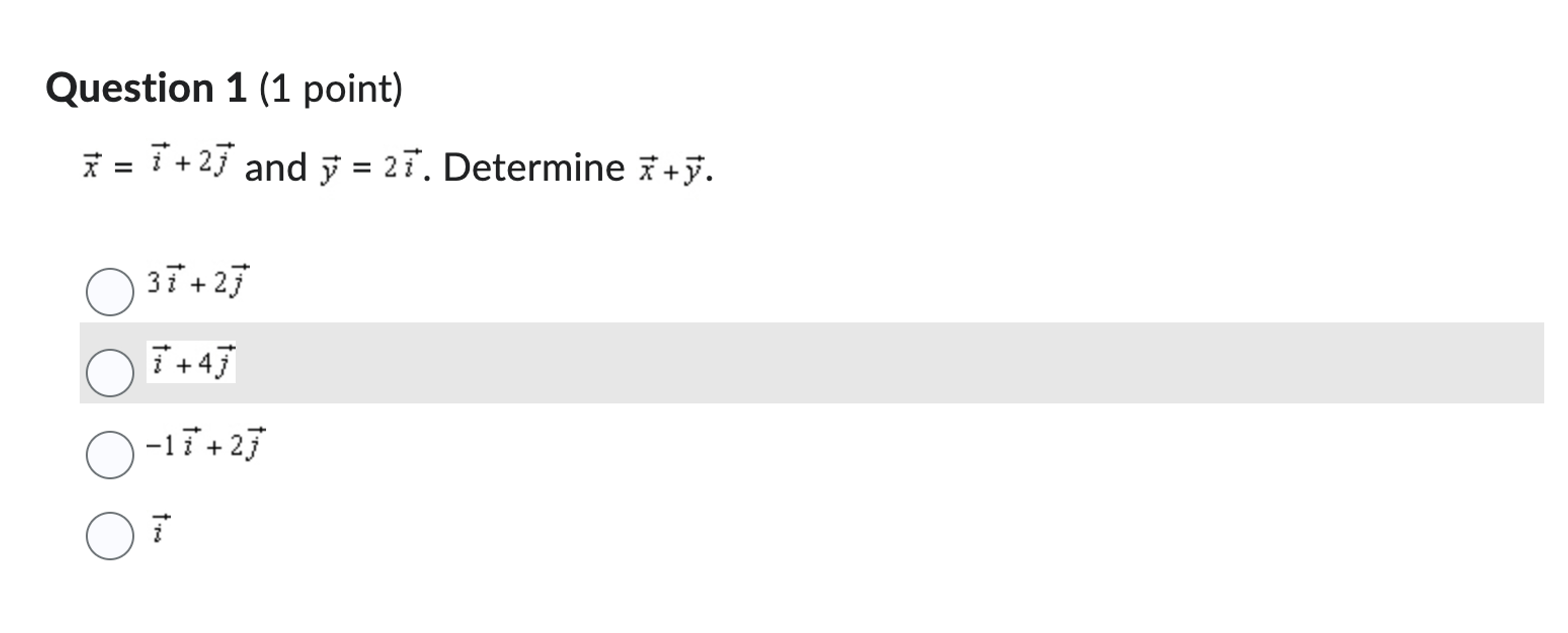 Solved Question 1 1 pointvecxveci2vecj and