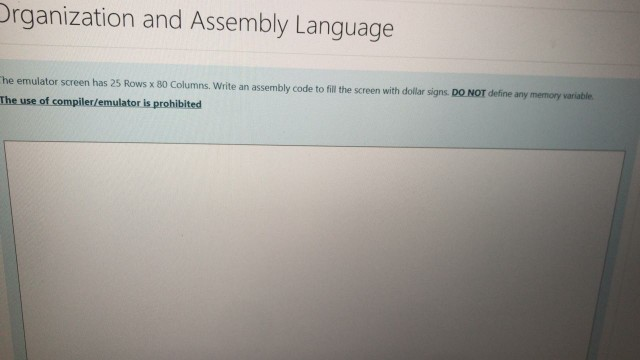 Organization And Assembly Language The Emulator 