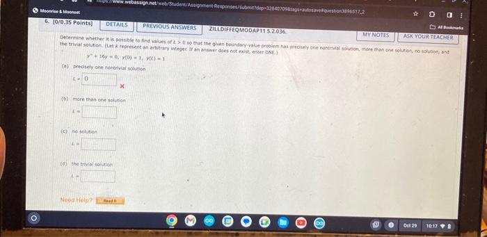 Solved the trivil sotution. (Let k pepresent an arberary | Chegg.com