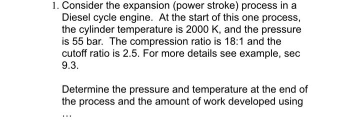 Solved Consider the expansion (power stroke) process in a | Chegg.com
