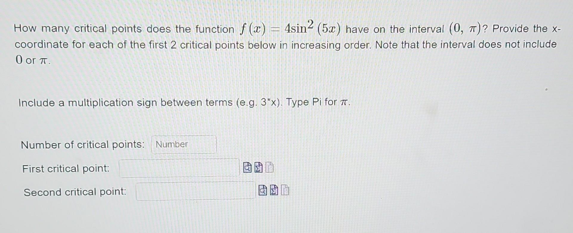 Solved How many critical points does the function | Chegg.com