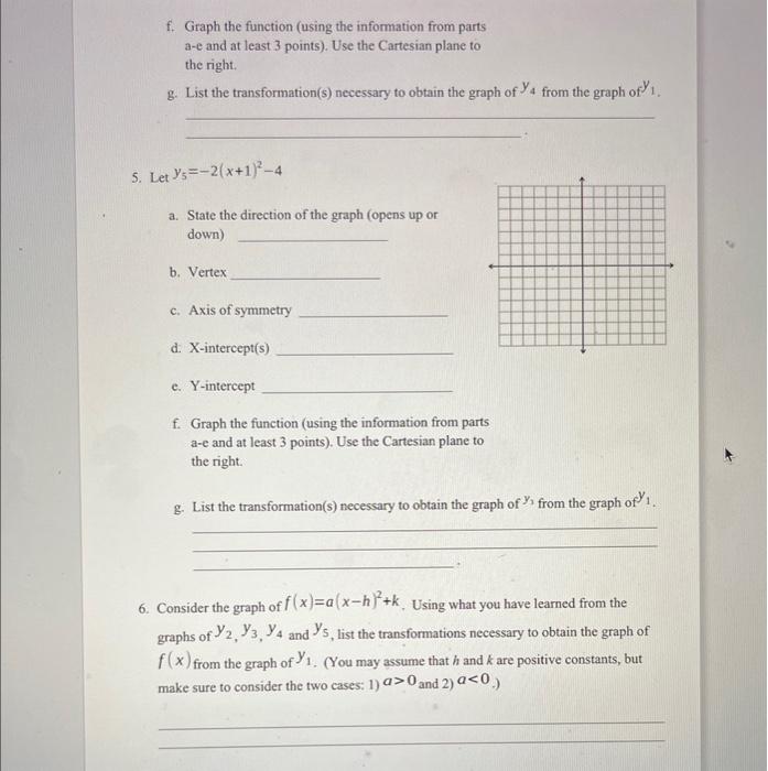 Solved the right. g. List the transformation(s) necessary to | Chegg.com