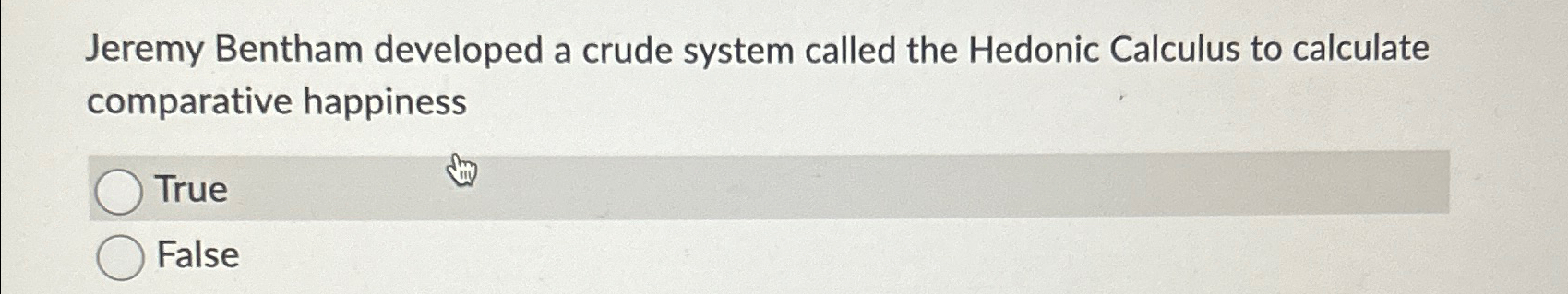 Solved Jeremy Bentham developed a crude system called the | Chegg.com