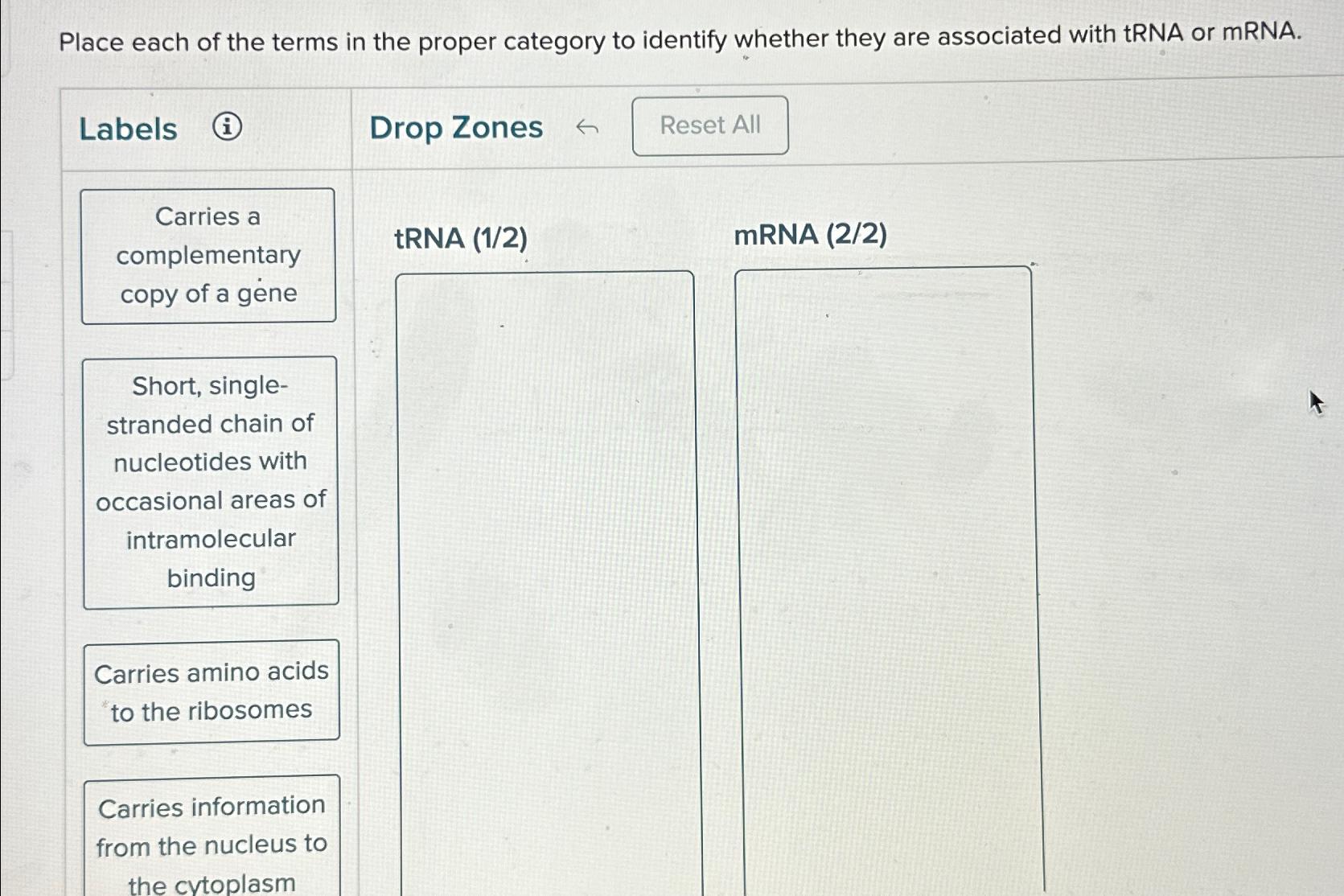 Solved Place each of the terms in the proper category to | Chegg.com